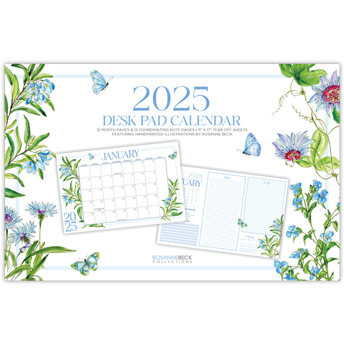 2025 Desk Pad Calendar | Botanicals & Butterflies – RosanneBECK Collections