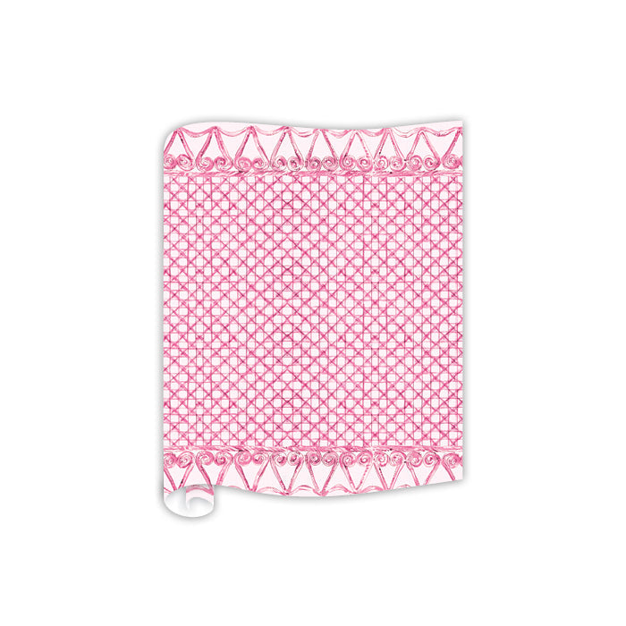 Hand-painted-Pink-Rattan-Table-Runner – RosanneBECK Collections