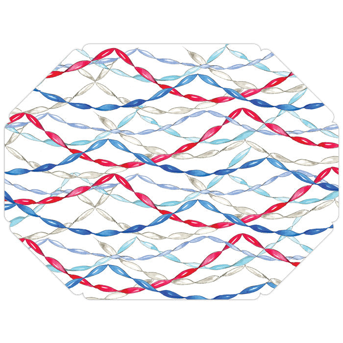 Red White Blue Streamers Posh Die Cut Placemat Rosannebeck Collections