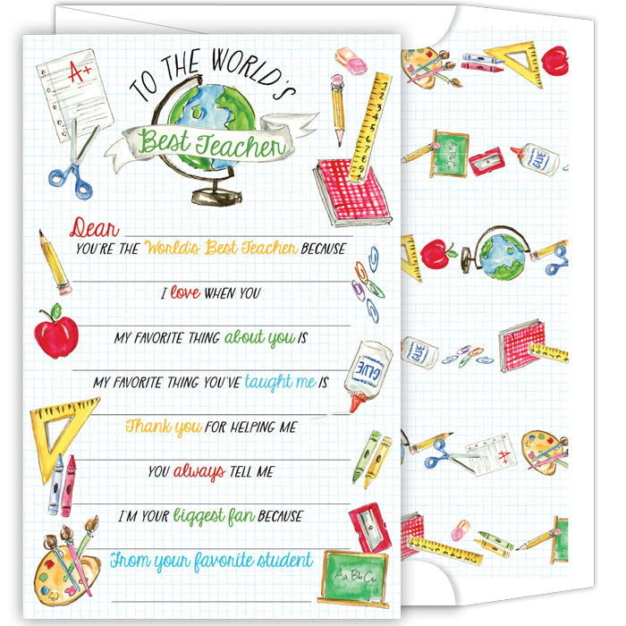 World's Best Teacher Fill-In Card – RosanneBECK Collections