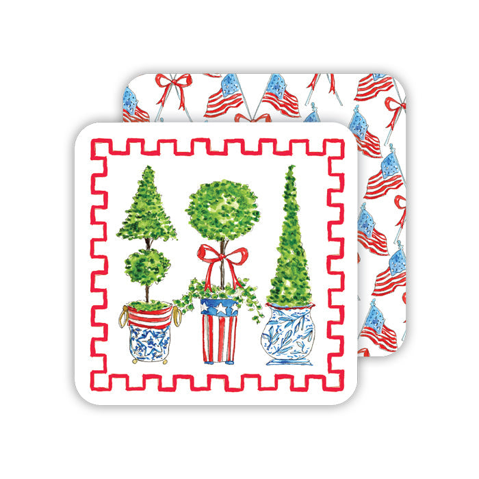 Patriotic Topiary Trio Paper Coasters – RosanneBECK Collections