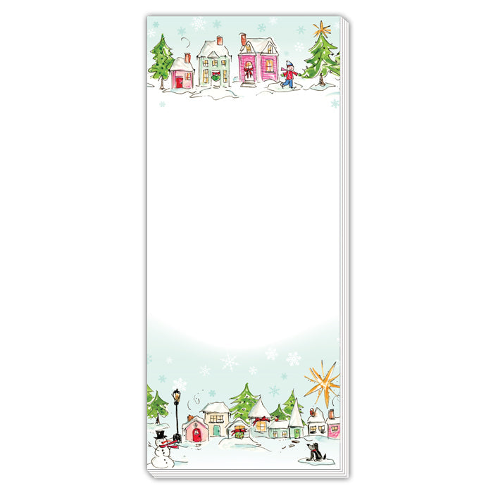 Pink Snowy Village Skinny Notepad – RosanneBECK Collections