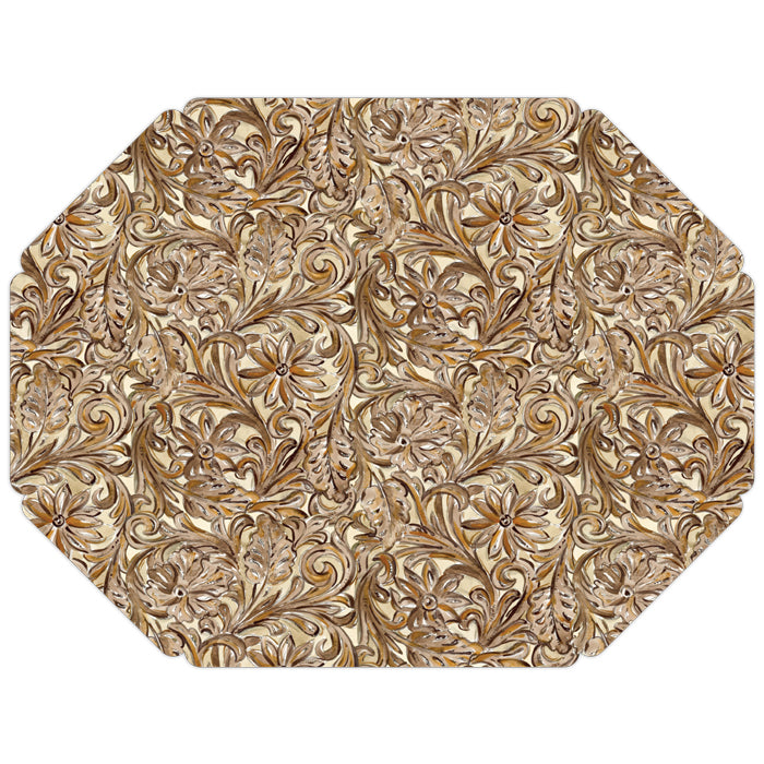 Brown Paisley Posh Die Cut Placemat Rosannebeck Collections