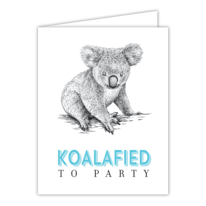 Koalafied To Party Small Folded Greeting Card – RosanneBECK Collections